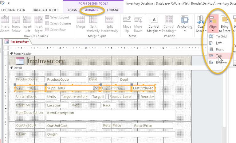 How to Align Fields in Access Forms - SkillForge How to Align Fields in Access Forms - SkillForge