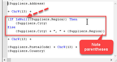 Using the ISNULL Function in Crystal Reports | SkillForge